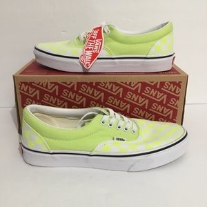 Vans | Shoes | Vans Era Lime Green Checkered Skateboard Shoes | Poshmark